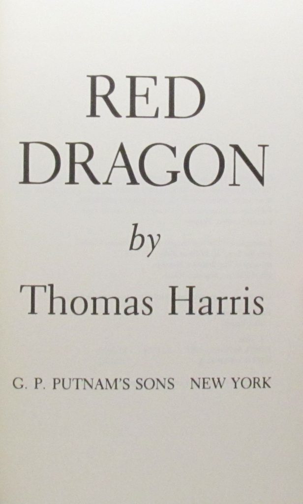 Red Dragon - The First Edition Rare Books