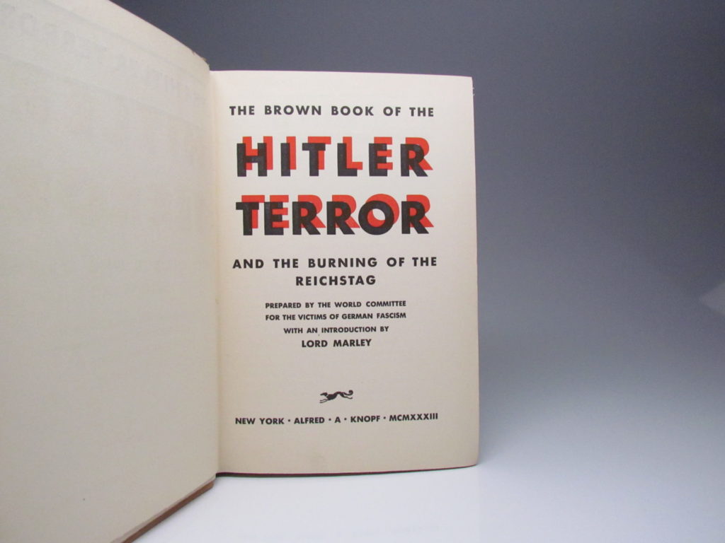 The Brown Book Of The Hitler Terror - And The Burning Of The Reichstag ...