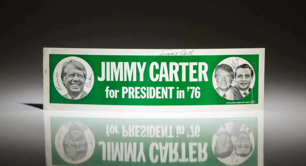 Bumpers Stickers: Signed by President George H.W. Bush, President Jimmy ...
