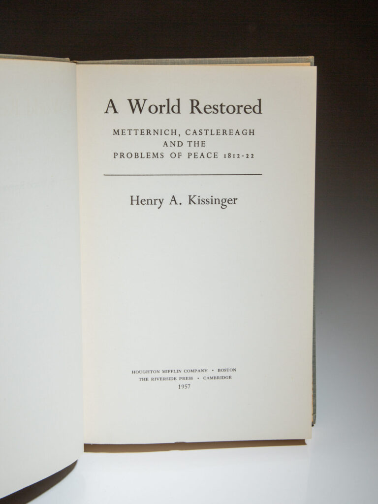 A World Restored - The First Edition Rare Books