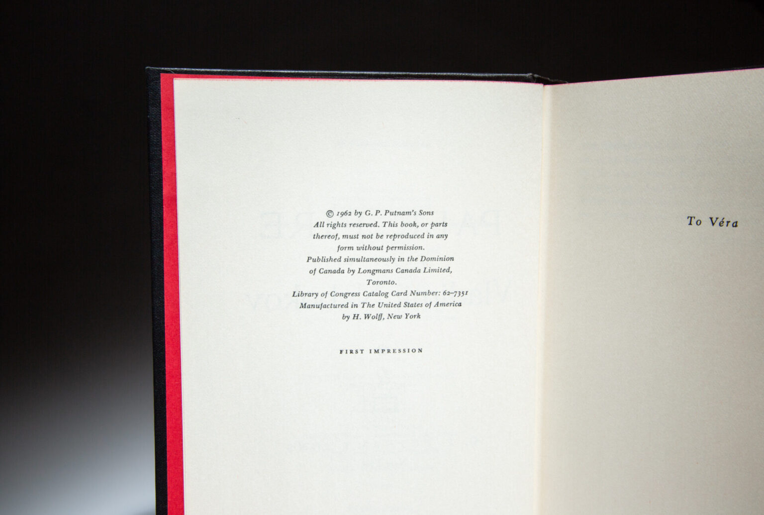 Pale Fire - The First Edition Rare Books