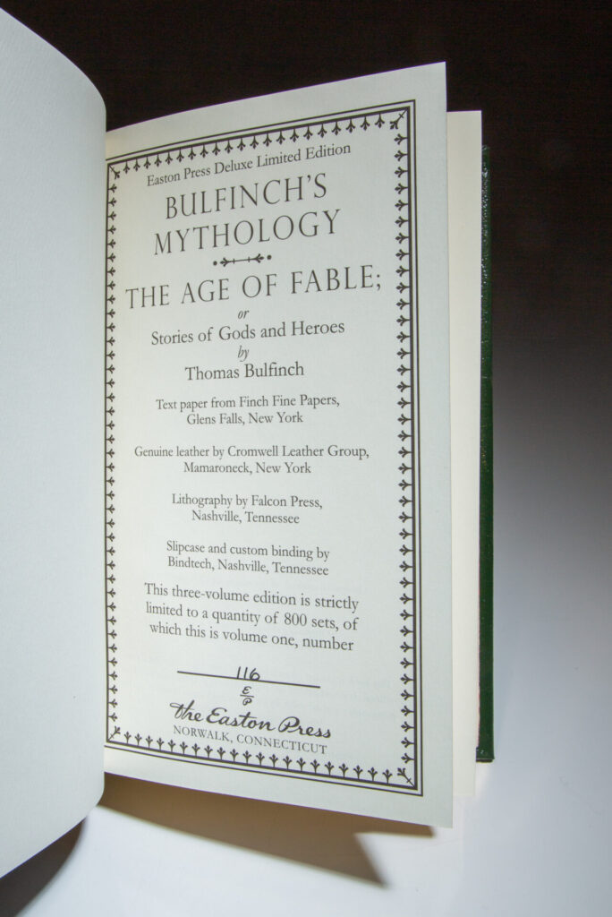 Bulfinch's Mythology [In Three Volumes] - The First Edition Rare Books