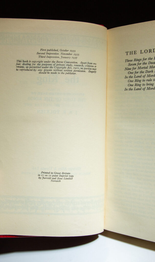 The Lord Of The Rings - The First Edition Rare Books