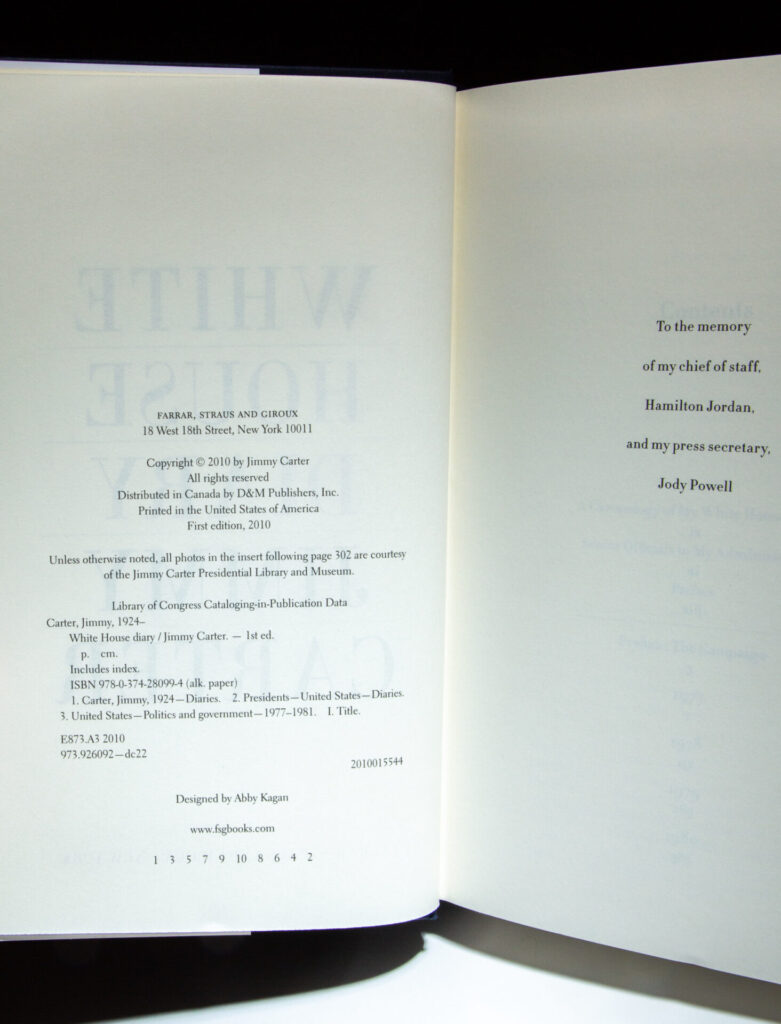 White House Diary - The First Edition Rare Books