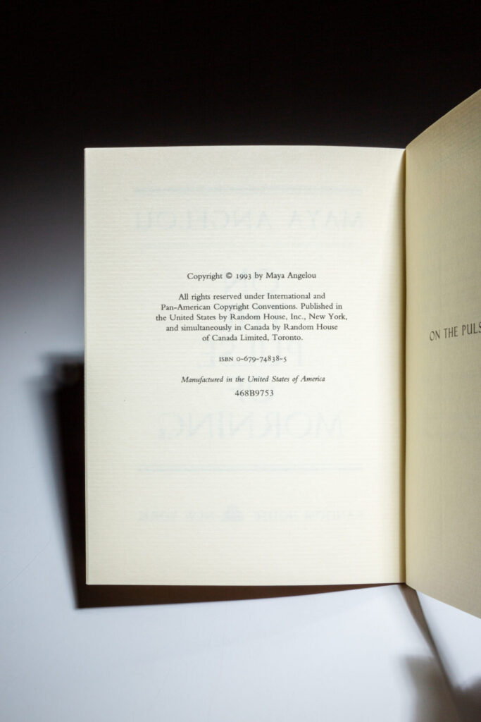 The Inaugural Poem: On The Pulse Of Morning - The First Edition Rare Books