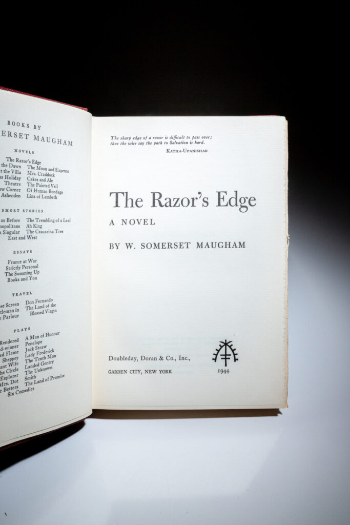 The Razor's Edge - The First Edition Rare Books