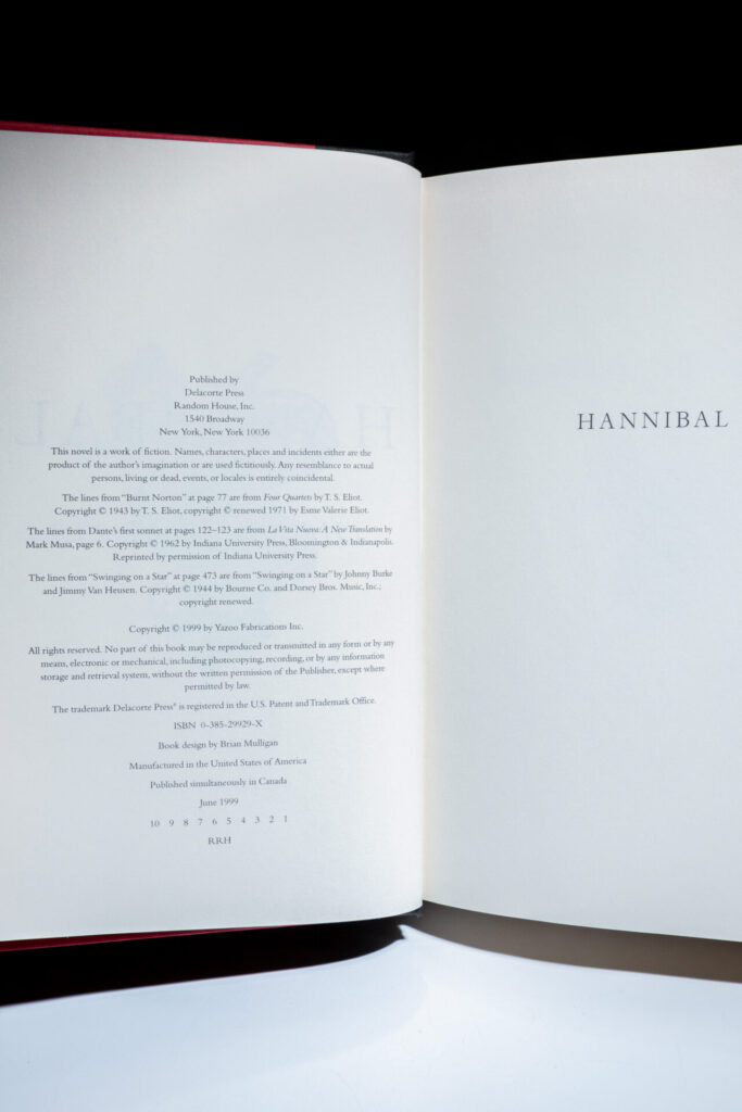 Hannibal - The First Edition Rare Books