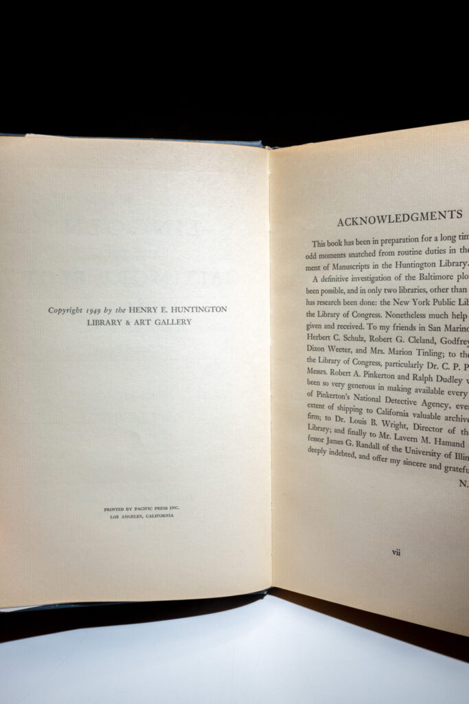 Lincoln And The Baltimore Plot 1861 - The First Edition Rare Books