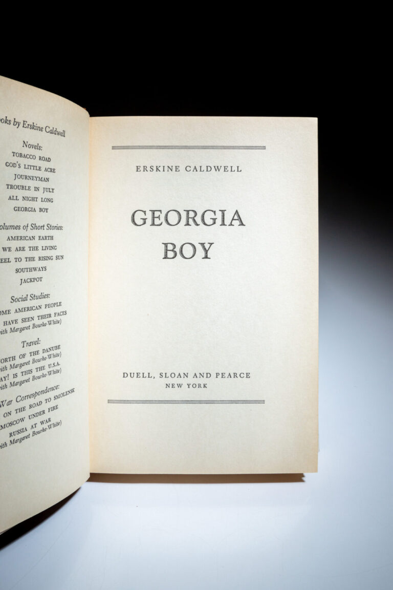 Georgia Boy - The First Edition Rare Books
