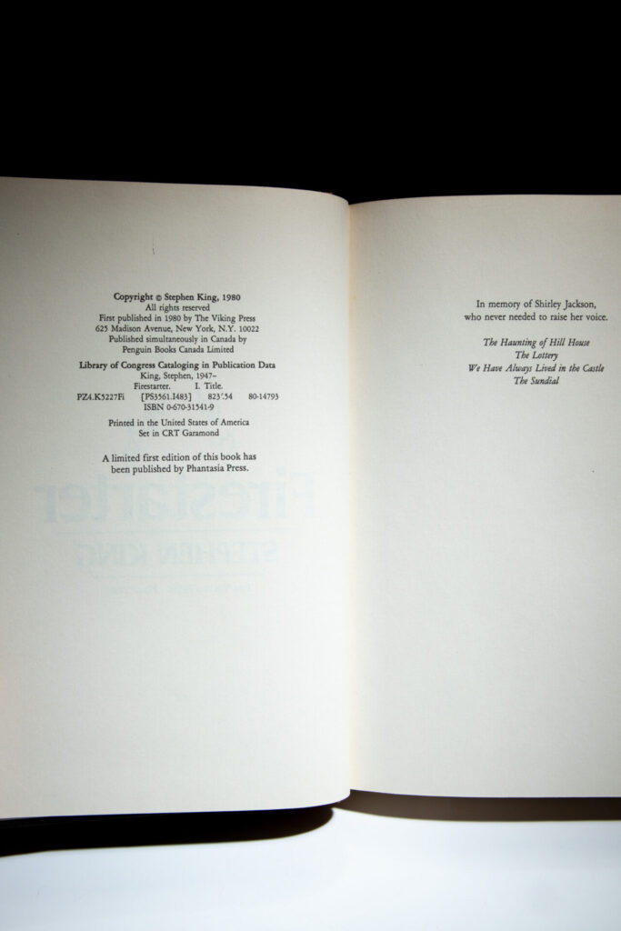 Firestarter - The First Edition Rare Books