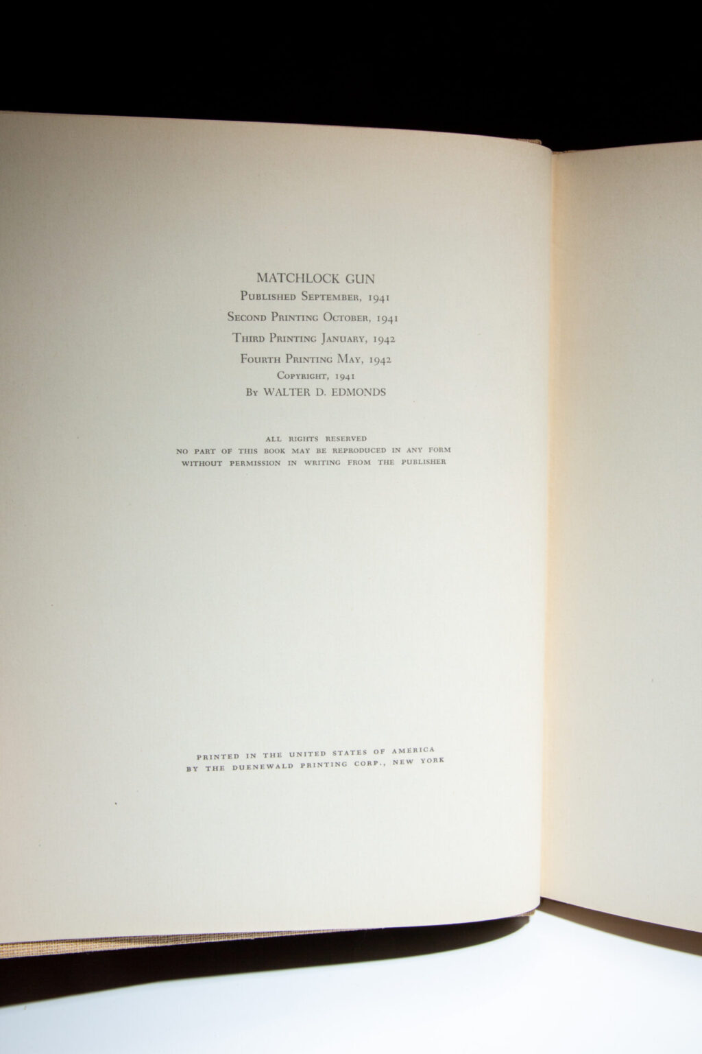 The Matchlock Gun - The First Edition Rare Books