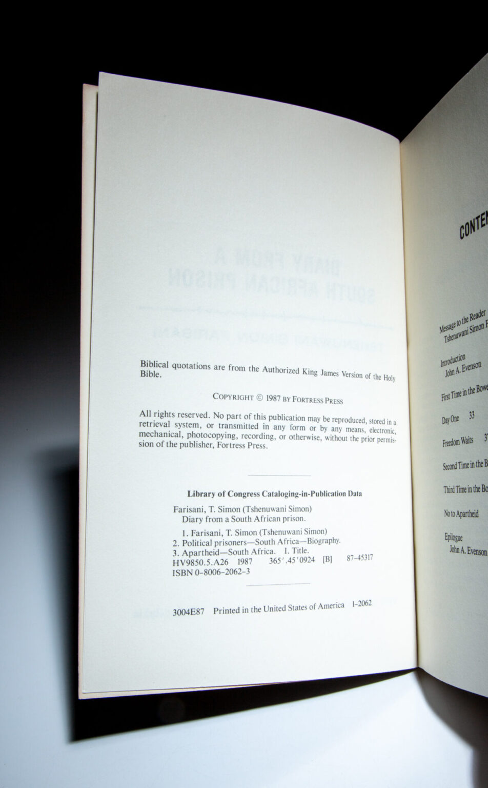 Diary From A South African Prison - The First Edition Rare Books