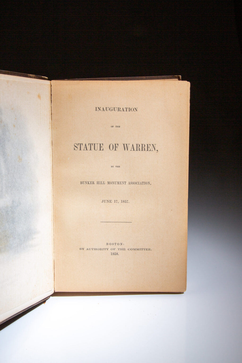 Inauguration Of The Statue of Warren - The First Edition Rare Books
