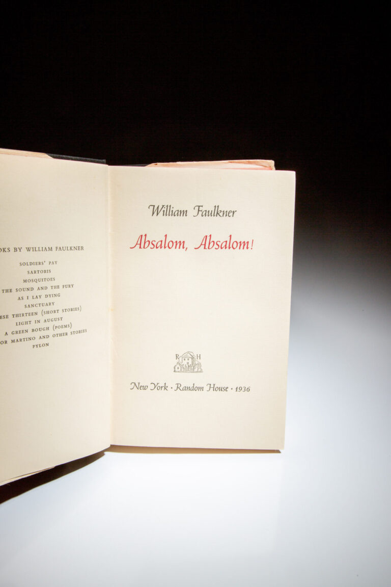 Absalom, Absalom! - The First Edition Rare Books