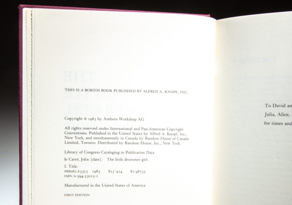 The Little Drummer Girl - The First Edition Rare Books