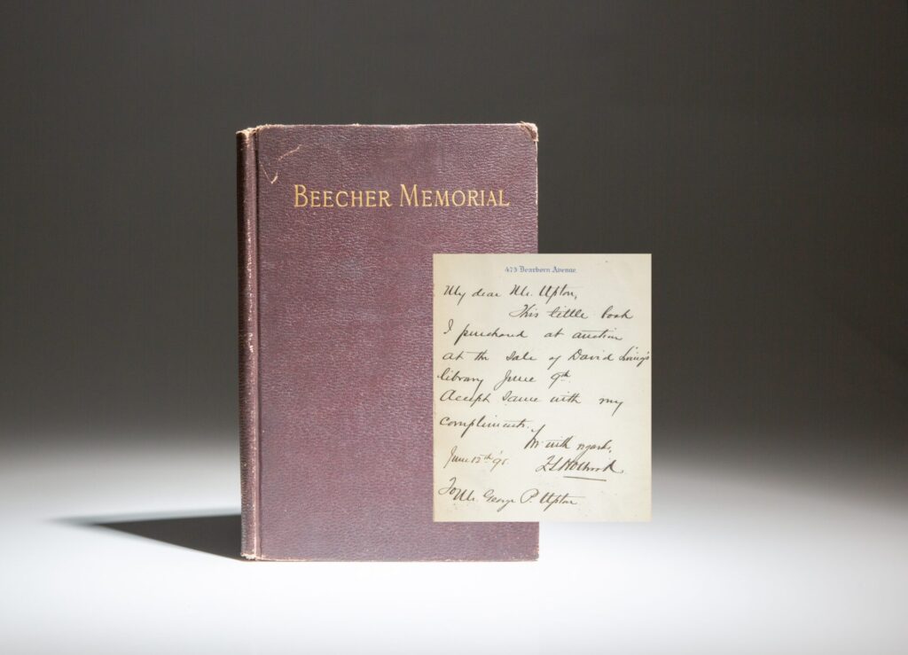 Beecher Memorial - The First Edition Rare Books