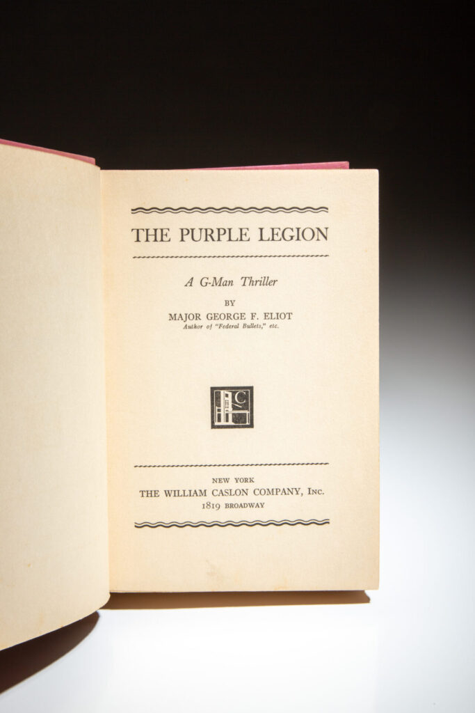 The Purple Legion - The First Edition Rare Books