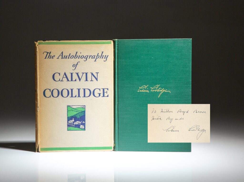 The Autobiography of Calvin Coolidge - The First Edition Rare Books