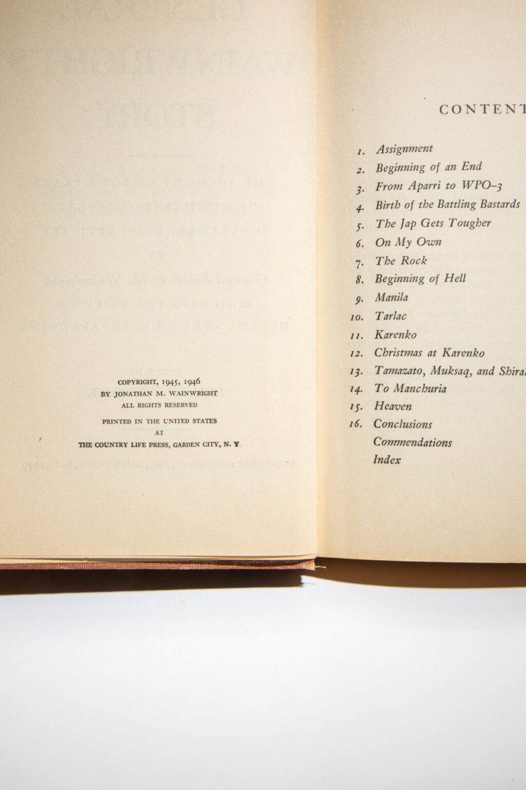 General Wainwright's Story - The First Edition Rare Books