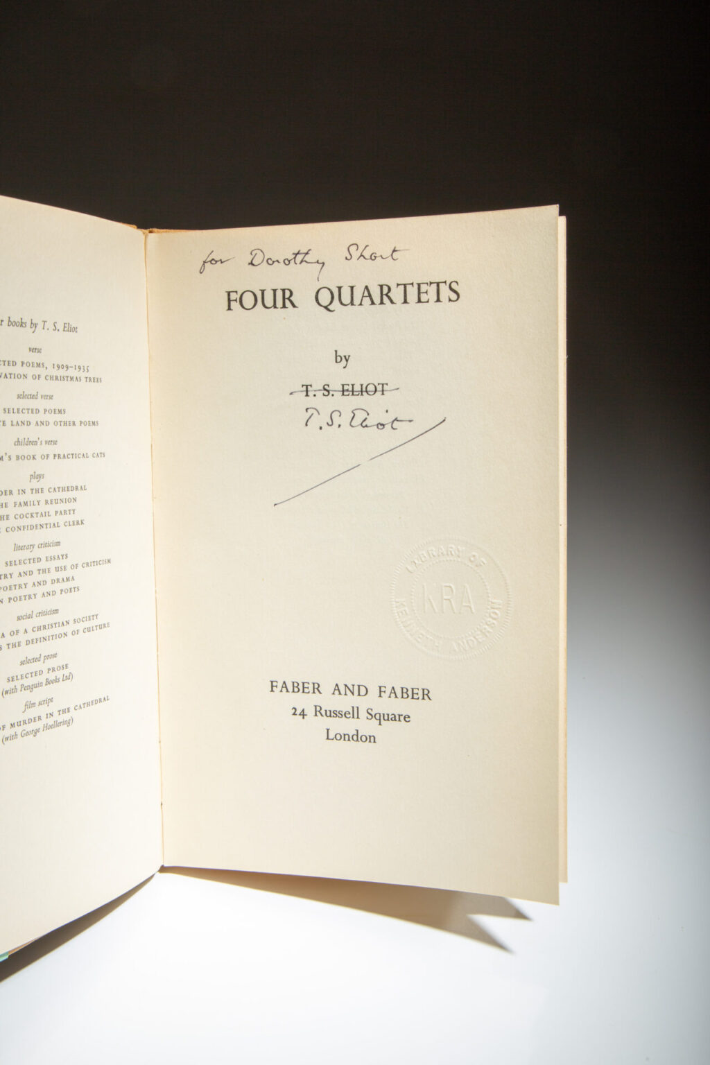 Four Quartets - The First Edition Rare Books