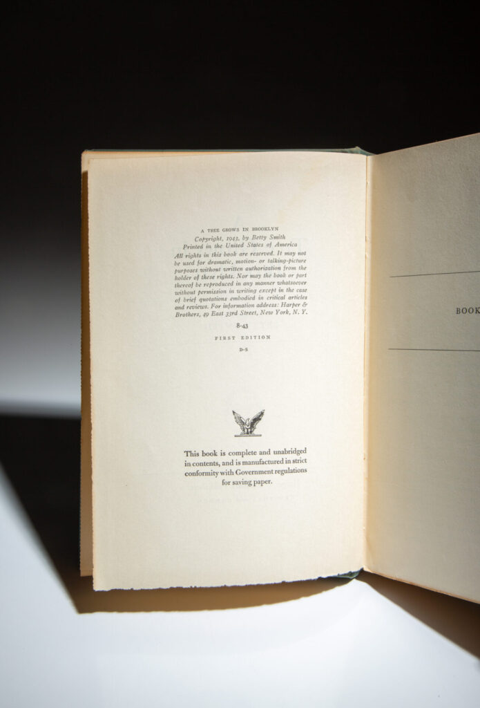 A Tree Grows in Brooklyn - The First Edition Rare Books