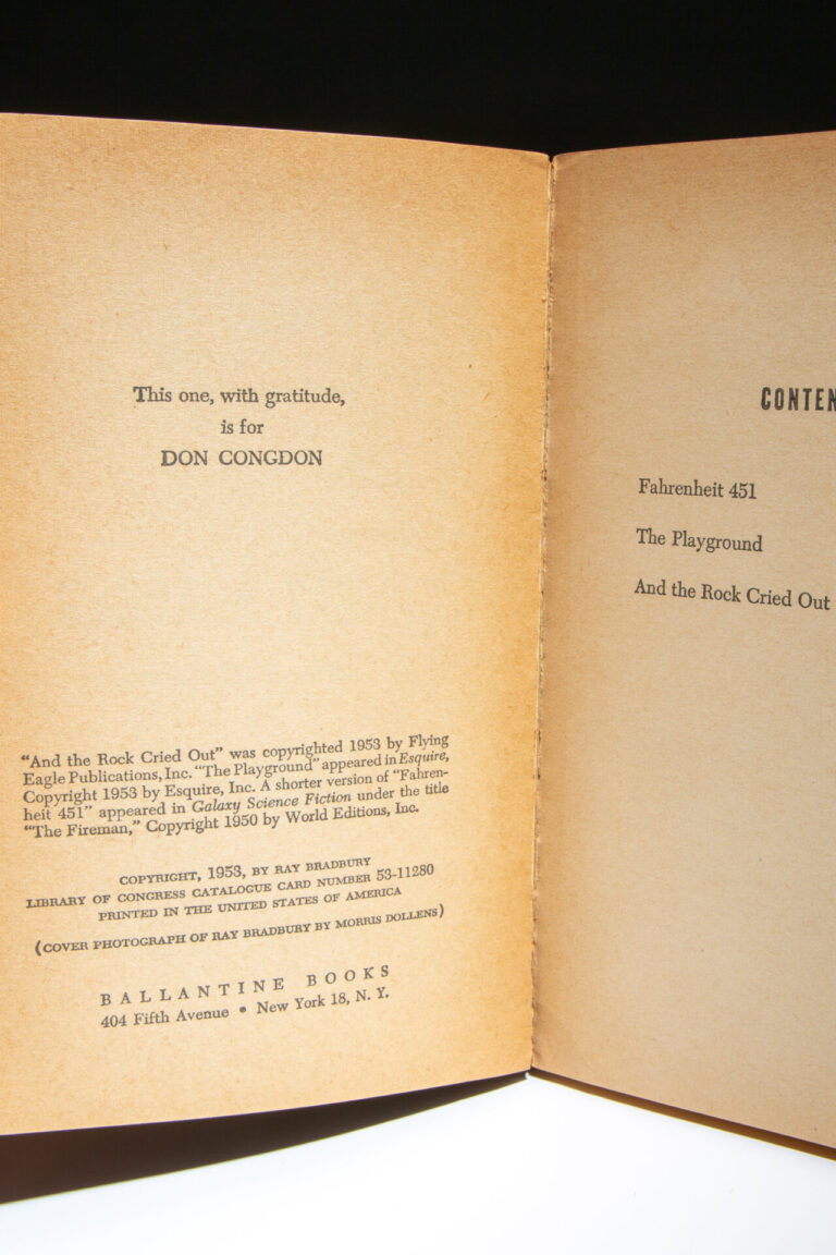 Fahrenheit 451 - The First Edition Rare Books