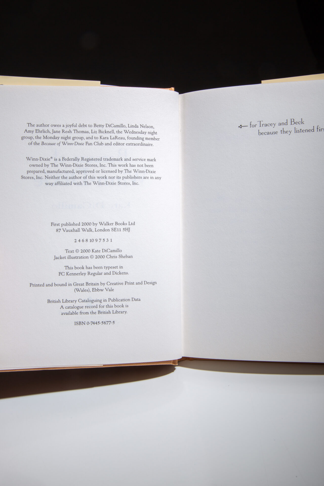 Because of Winn-Dixie - The First Edition Rare Books