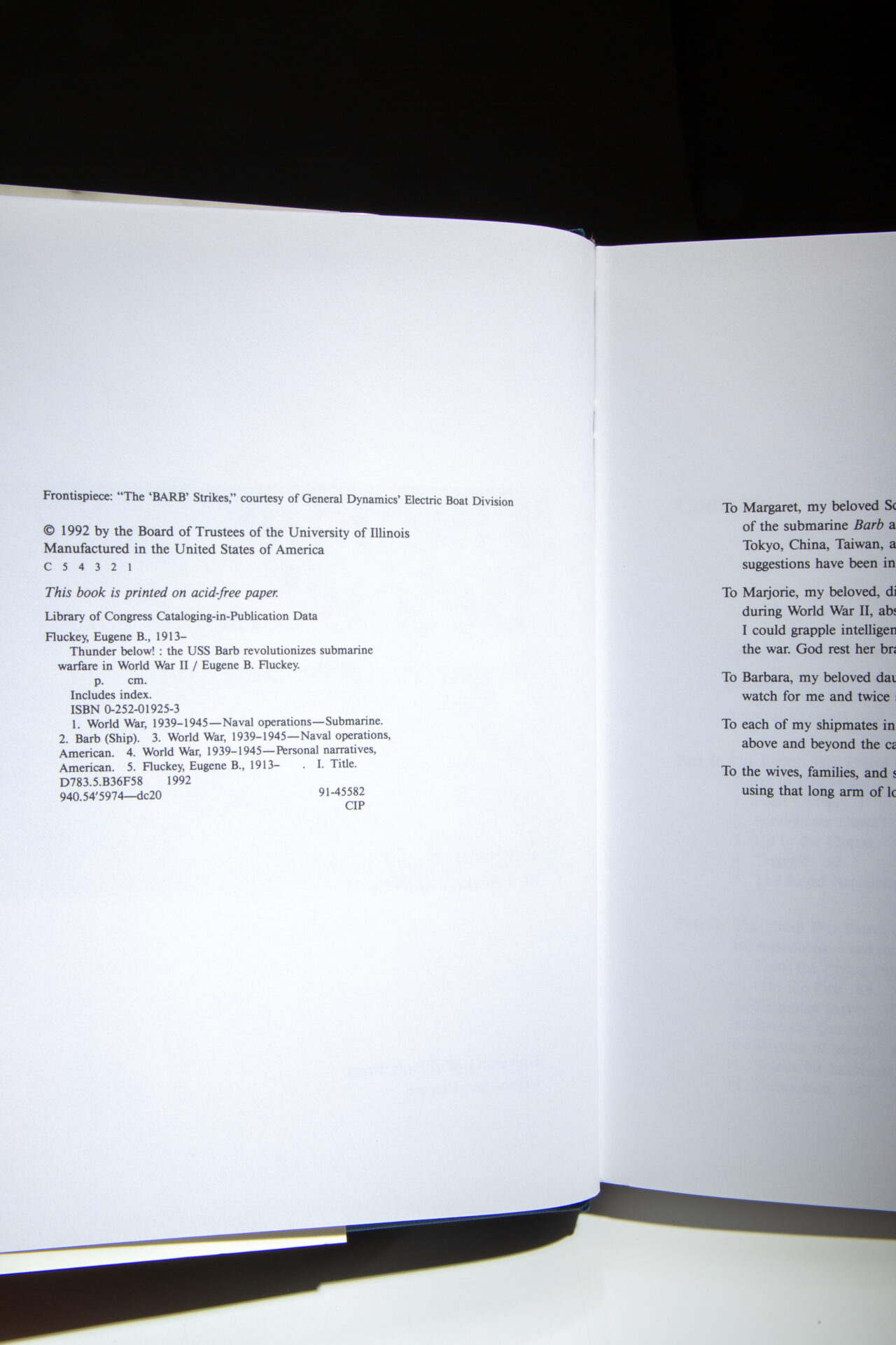 Thunder Below! - The First Edition Rare Books